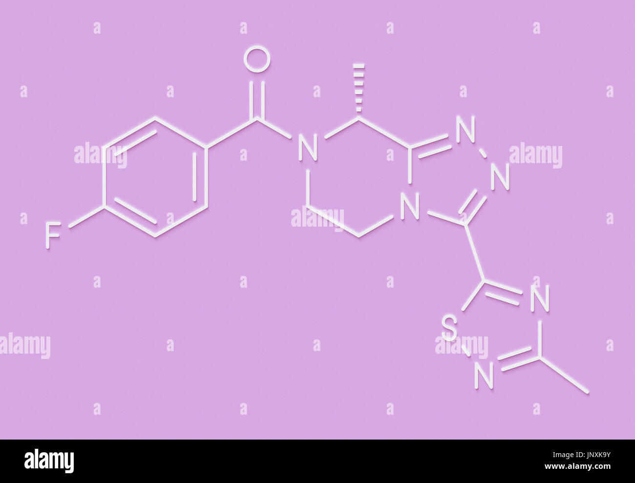 Fezolinetant drug molecule (NK3 receptor inhibitor). Skeletal formula ...