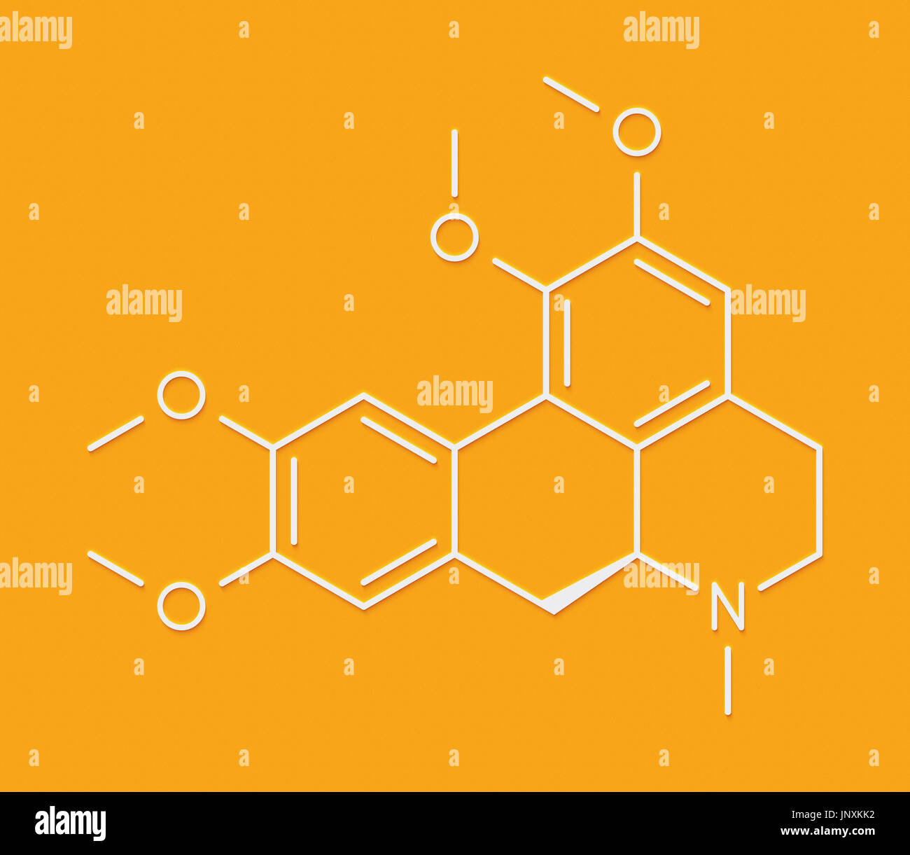 Glaucine alkaloid molecule. Found in yellow hornpoppy (Glaucium flavum ...
