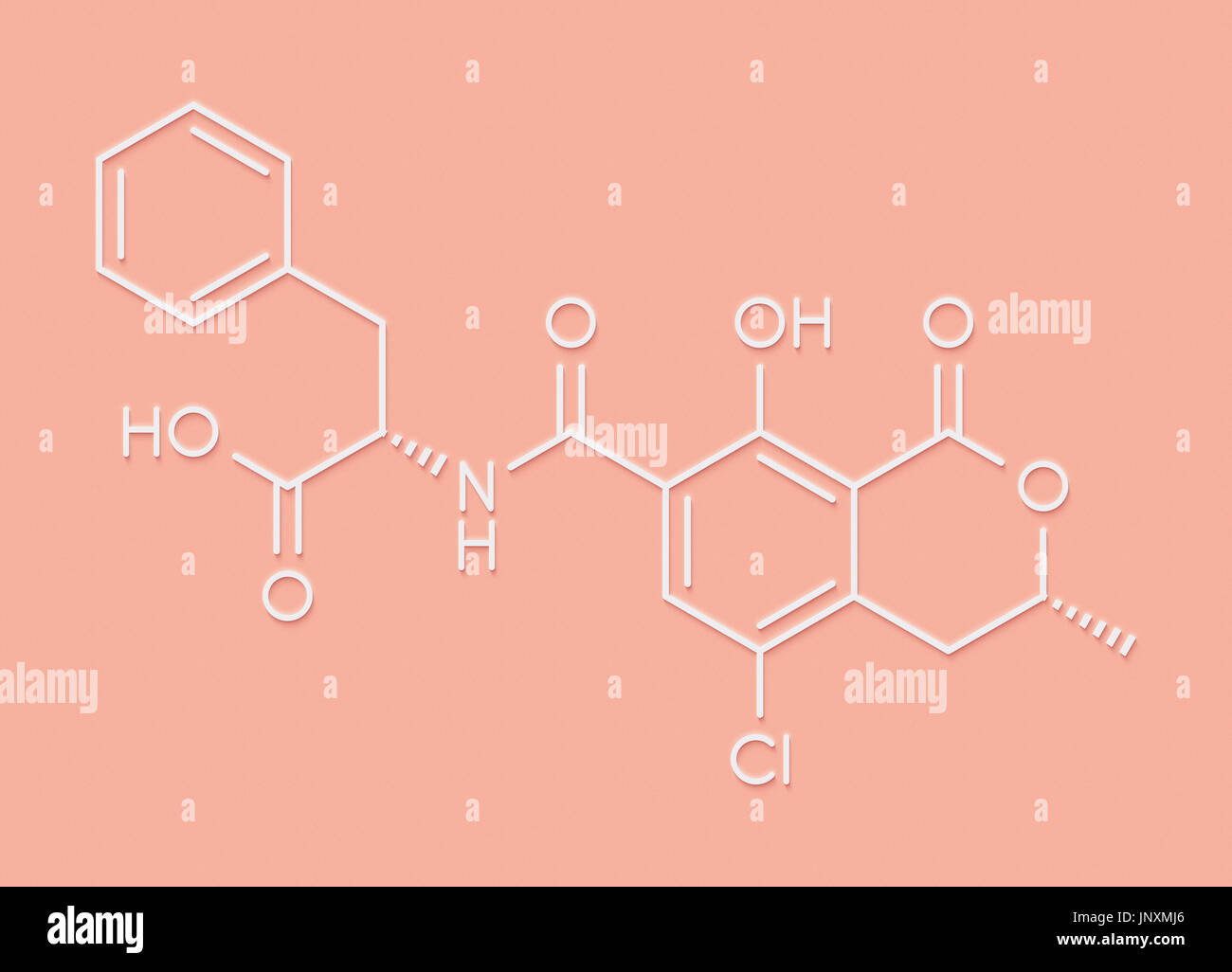 Ochratoxin A mycotoxin molecule. Skeletal formula Stock Photo - Alamy