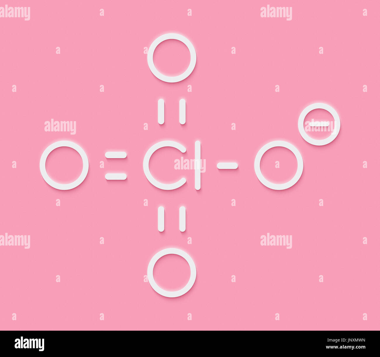Perchlorate anion, chemical structure. Salts are used in rocket ...