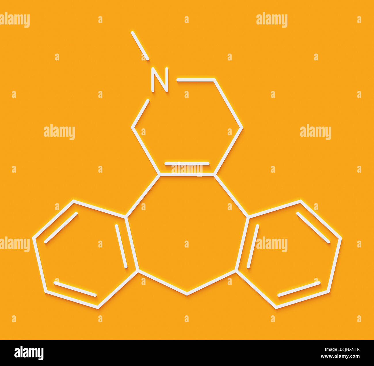Setiptiline (also known as teciptiline) antidepressant drug molecule ...