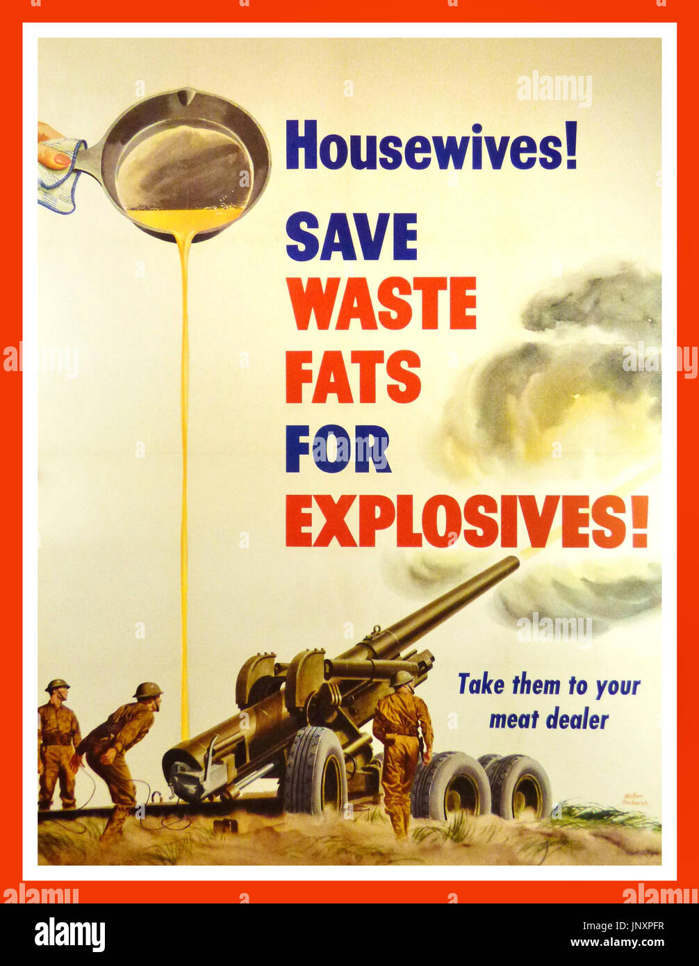 Vintage WW2 Propaganda "Housewives! Save waste fats for explosives ...