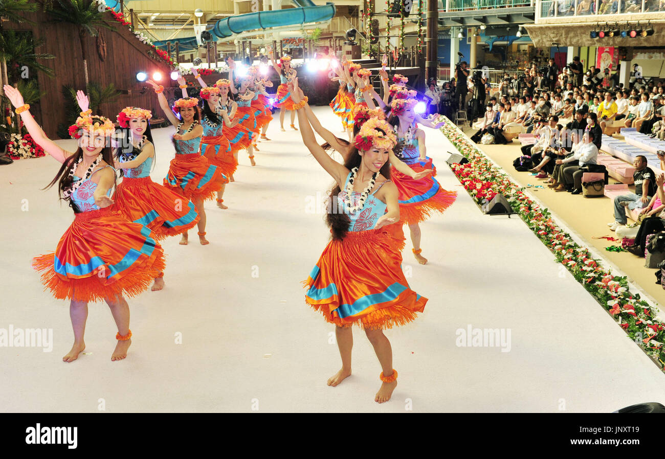 IWAKI, Japan - The Hula Girls, a team of hula dancers at the Spa Resort ...