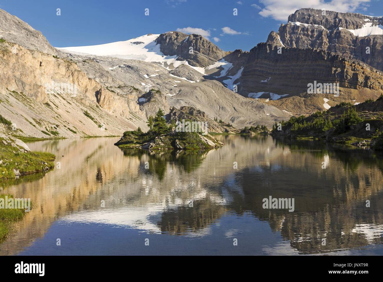 Mountain Peak Reflection Calm Water Blue Alpine Lake Scenic Canadian ...