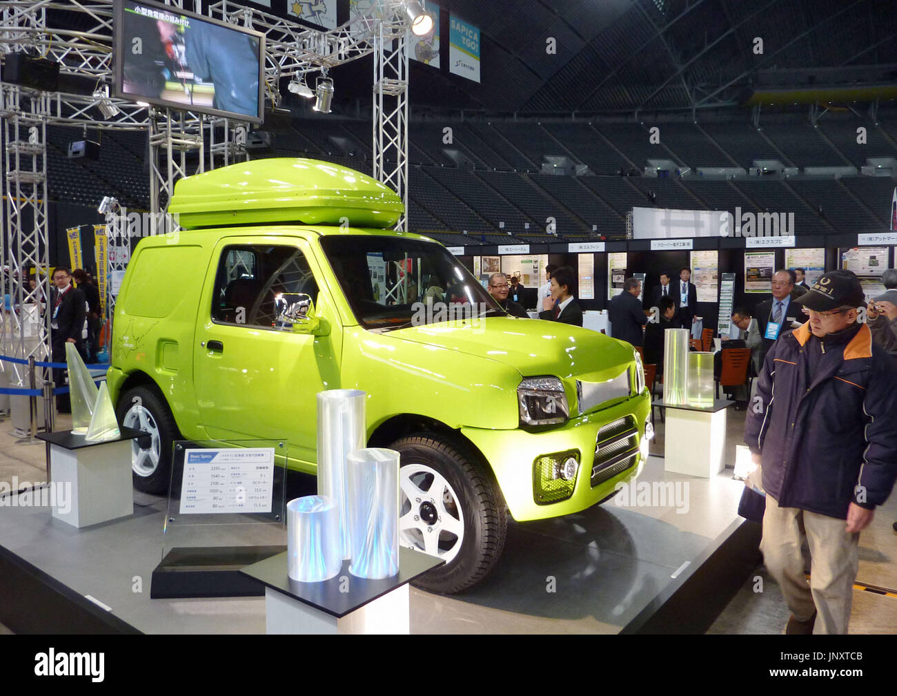 SAPPORO, Japan - An electric vehicle for cold environments is displayed ...