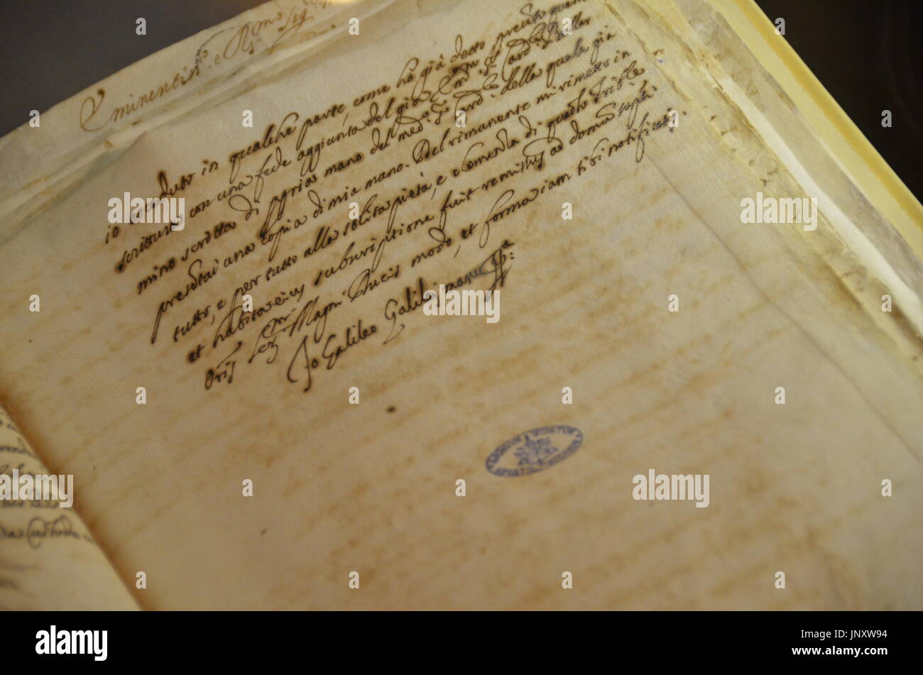 ROME, Italy - Documents from the trial of Galileo Galilei in the 17th ...