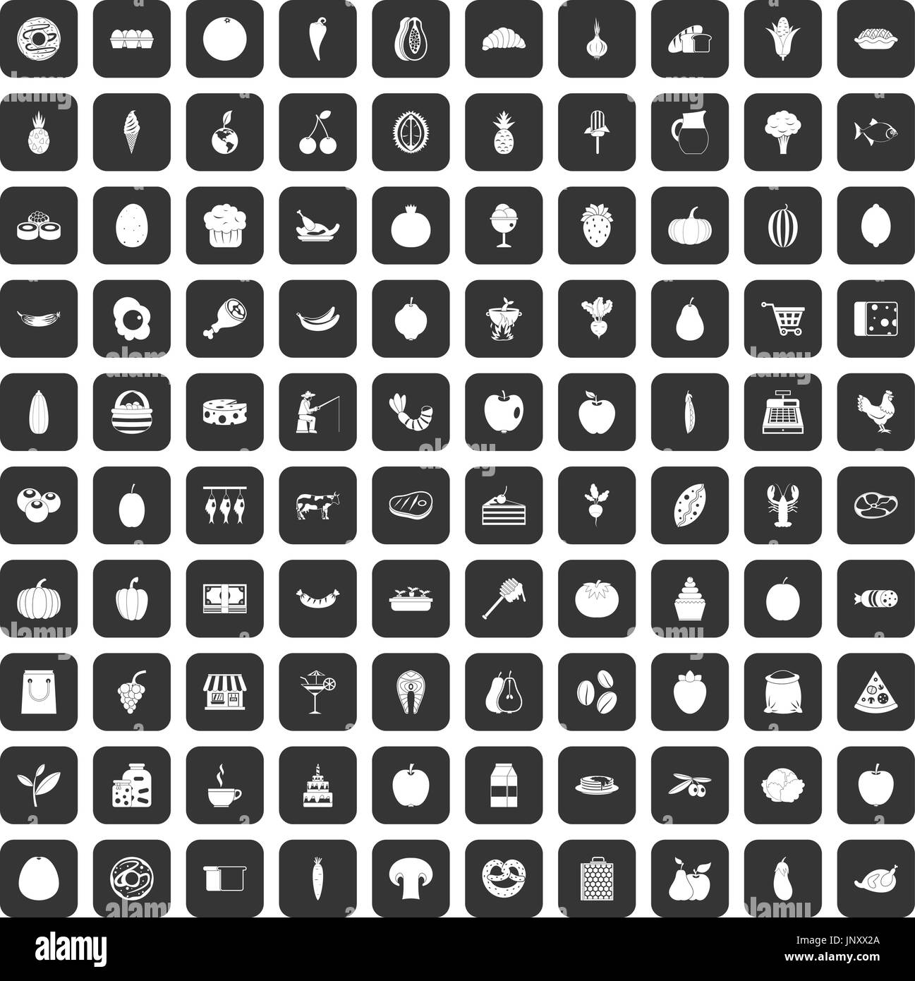 100 natural products icons set black Stock Vector Image & Art - Alamy