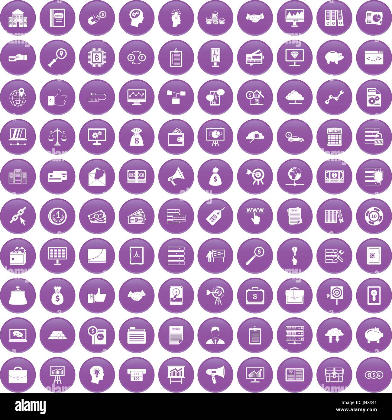 100 business process icons set purple Stock Vector Image & Art - Alamy