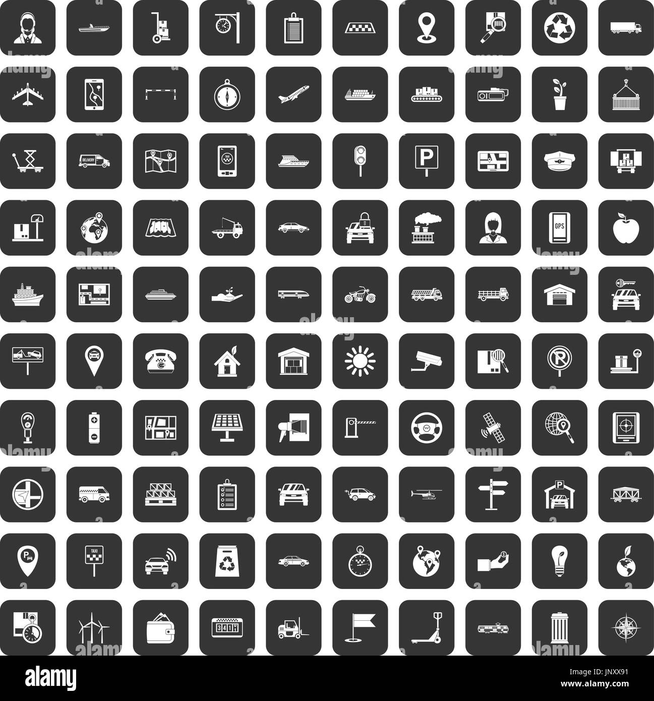 100 navigation icons set black Stock Vector Image & Art - Alamy