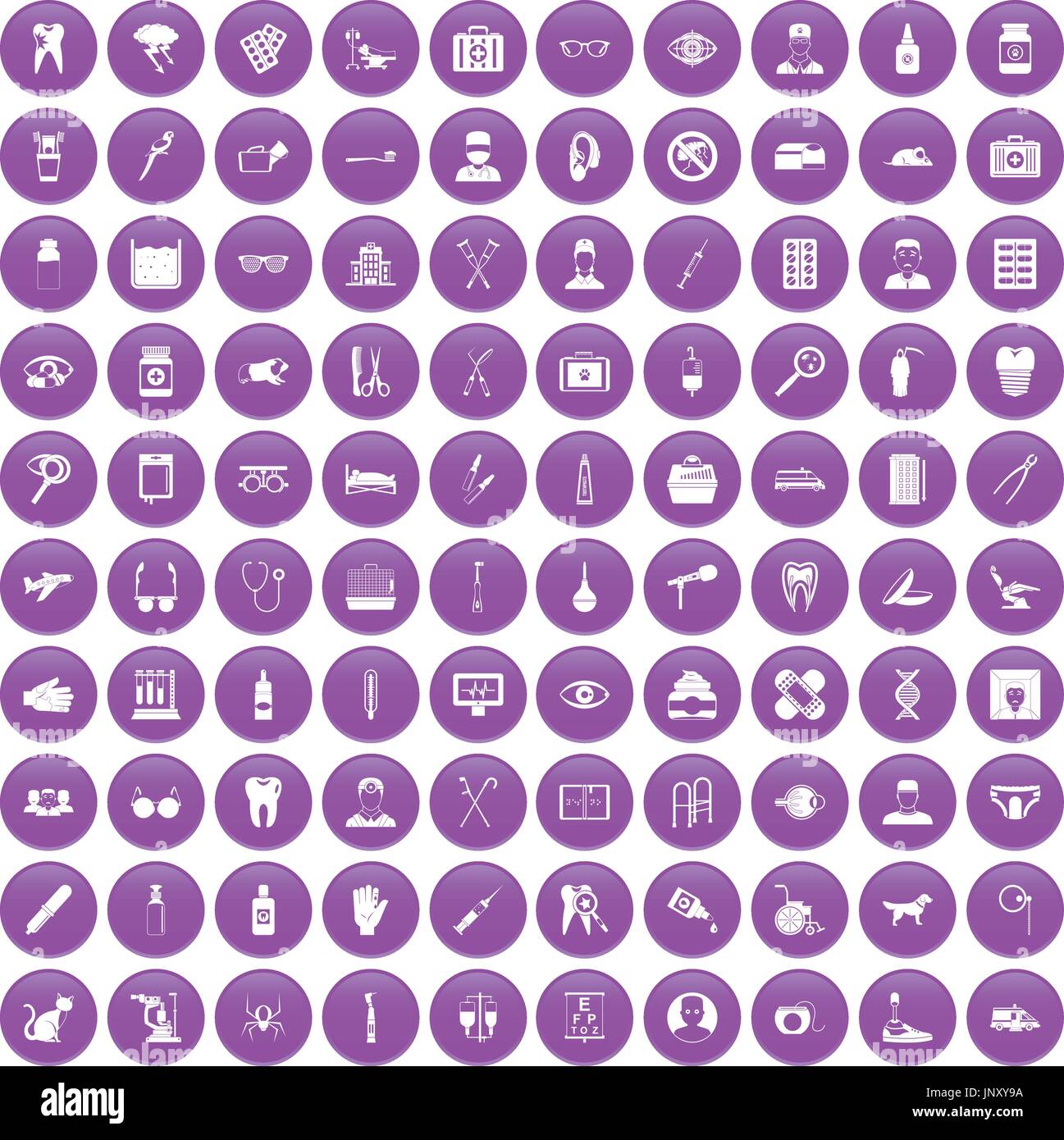 100 care icons set purple Stock Vector Image & Art - Alamy