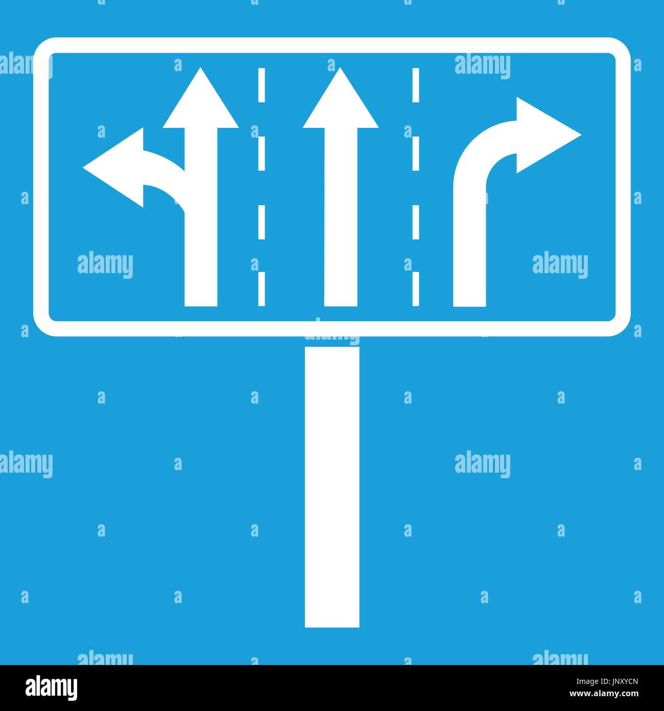 Traffic lanes at crossroads junction icon white Stock Vector Image ...