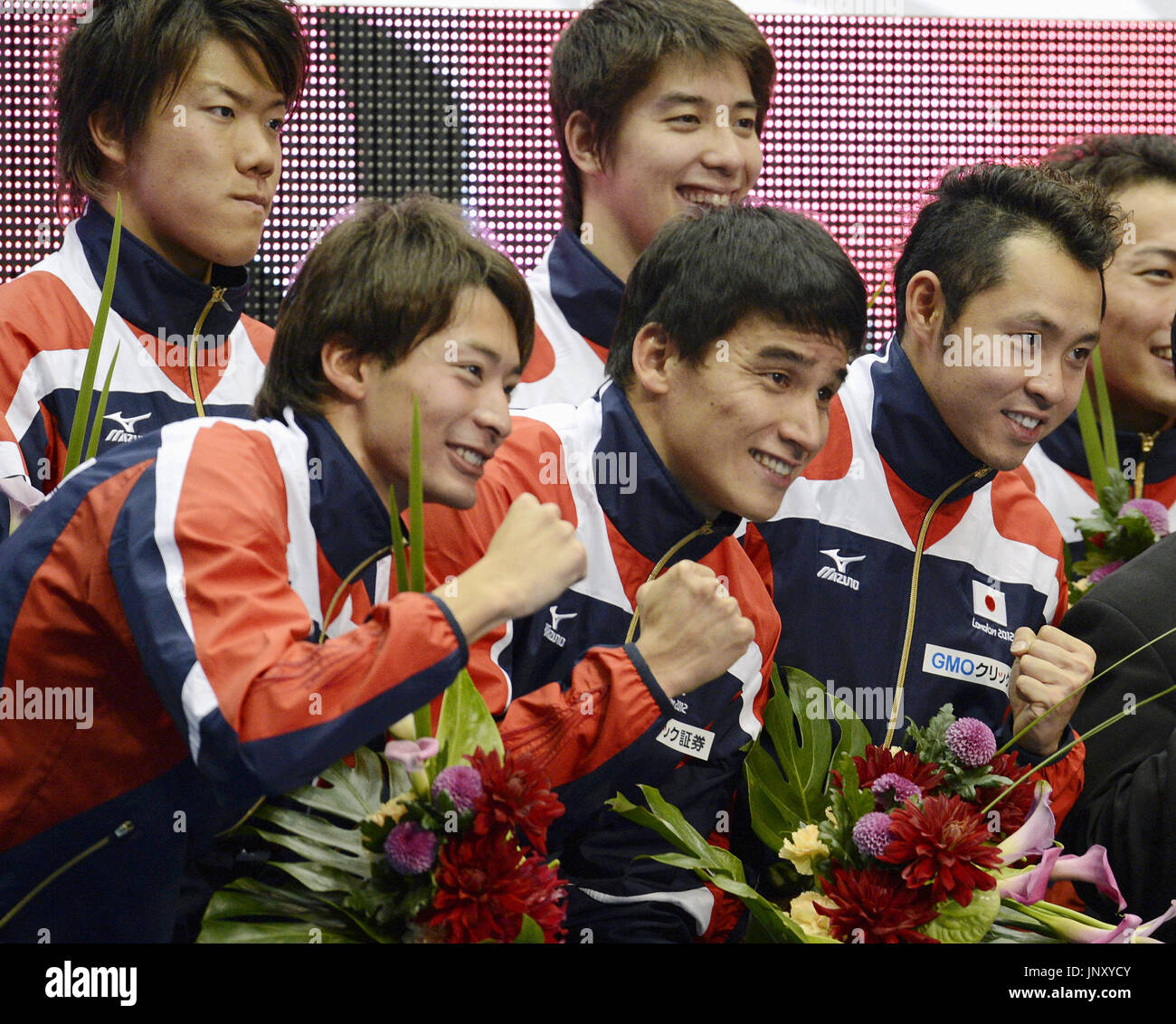 TOKYO, Japan - (From L to R, front) Ryosuke Irie, Takeshi Matsuda and ...