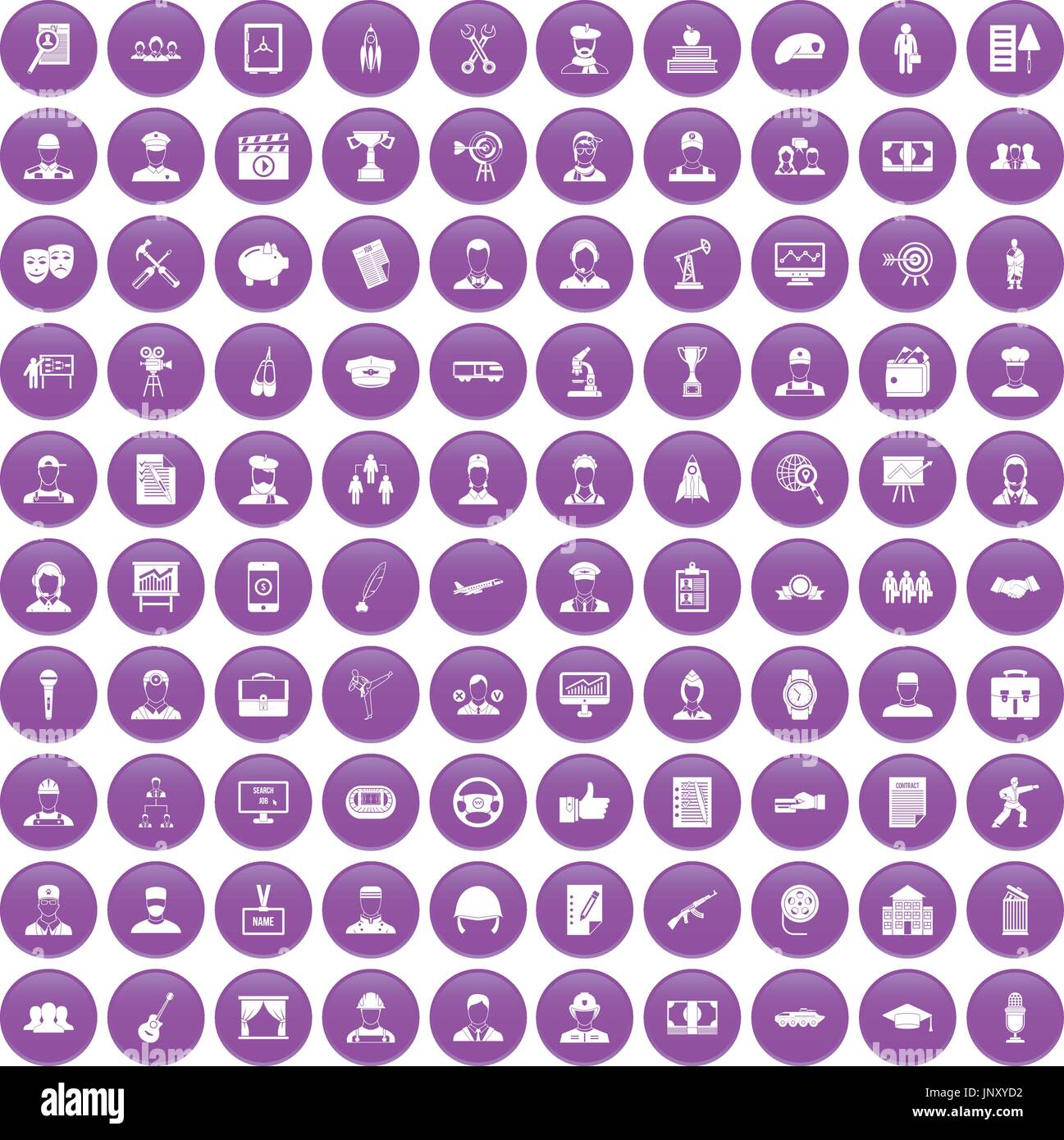 100 career icons set purple Stock Vector Image & Art - Alamy