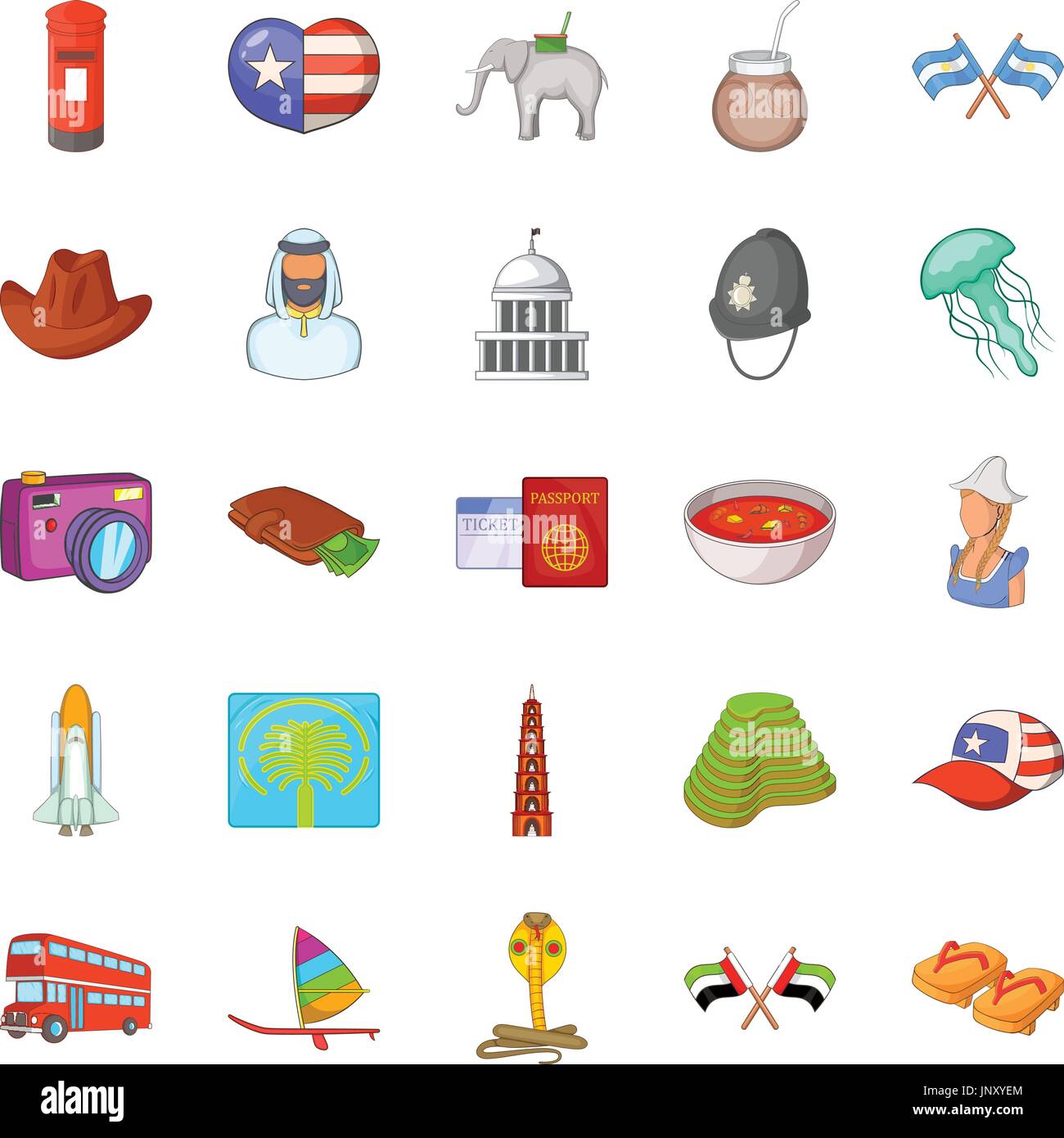 Around the world icons set, cartoon style Stock Vector Image & Art - Alamy