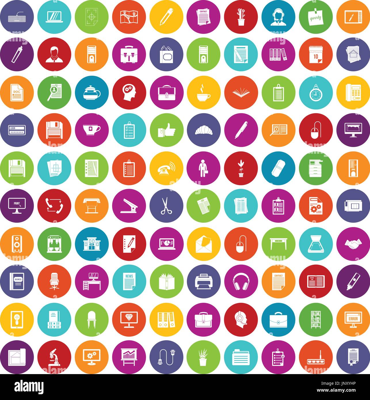 100 icons office hi-res stock photography and images - Alamy