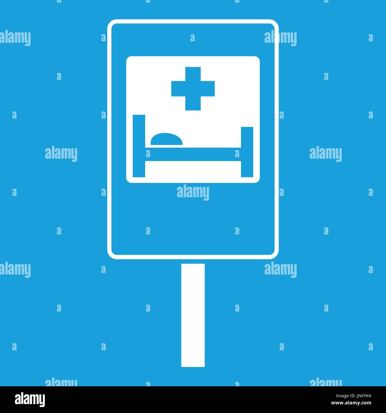 Symbol of hospital road sign icon white Stock Vector Image & Art - Alamy