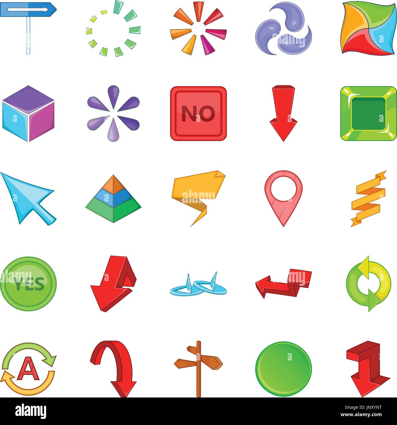 Pointer icons set, cartoon style Stock Vector Image & Art - Alamy