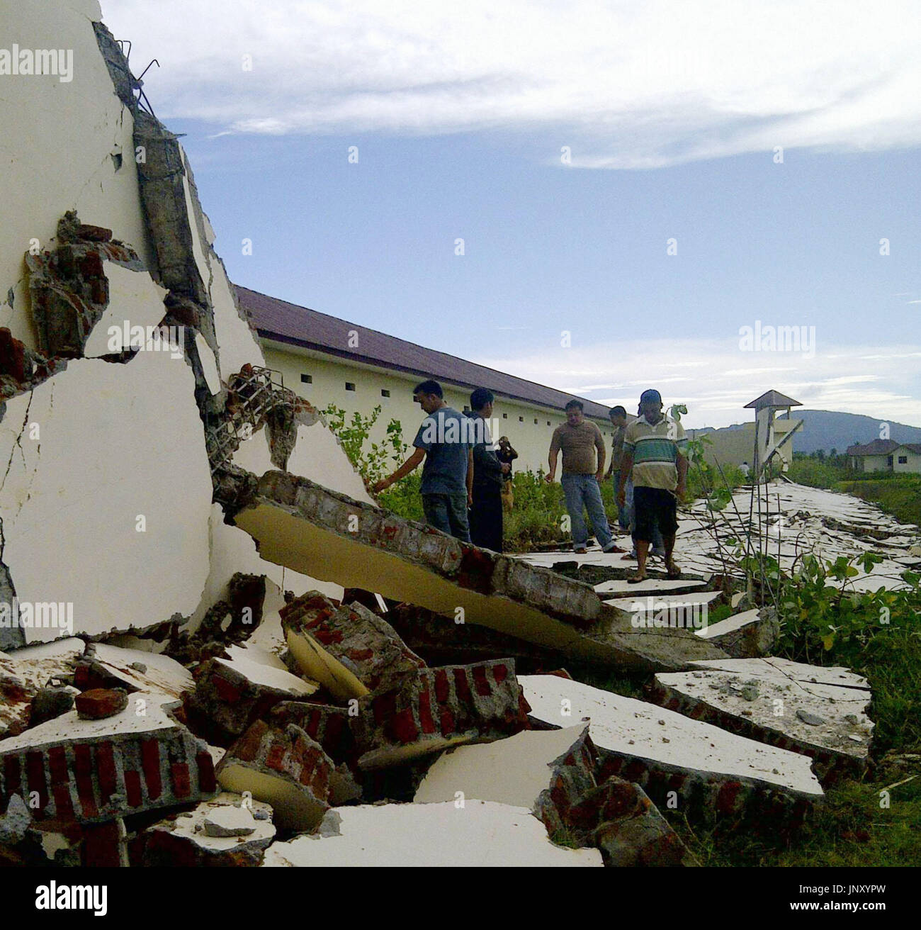 JAKARTA, Indonesia - Photo shows a perimeter wall of a prison in Aceh ...