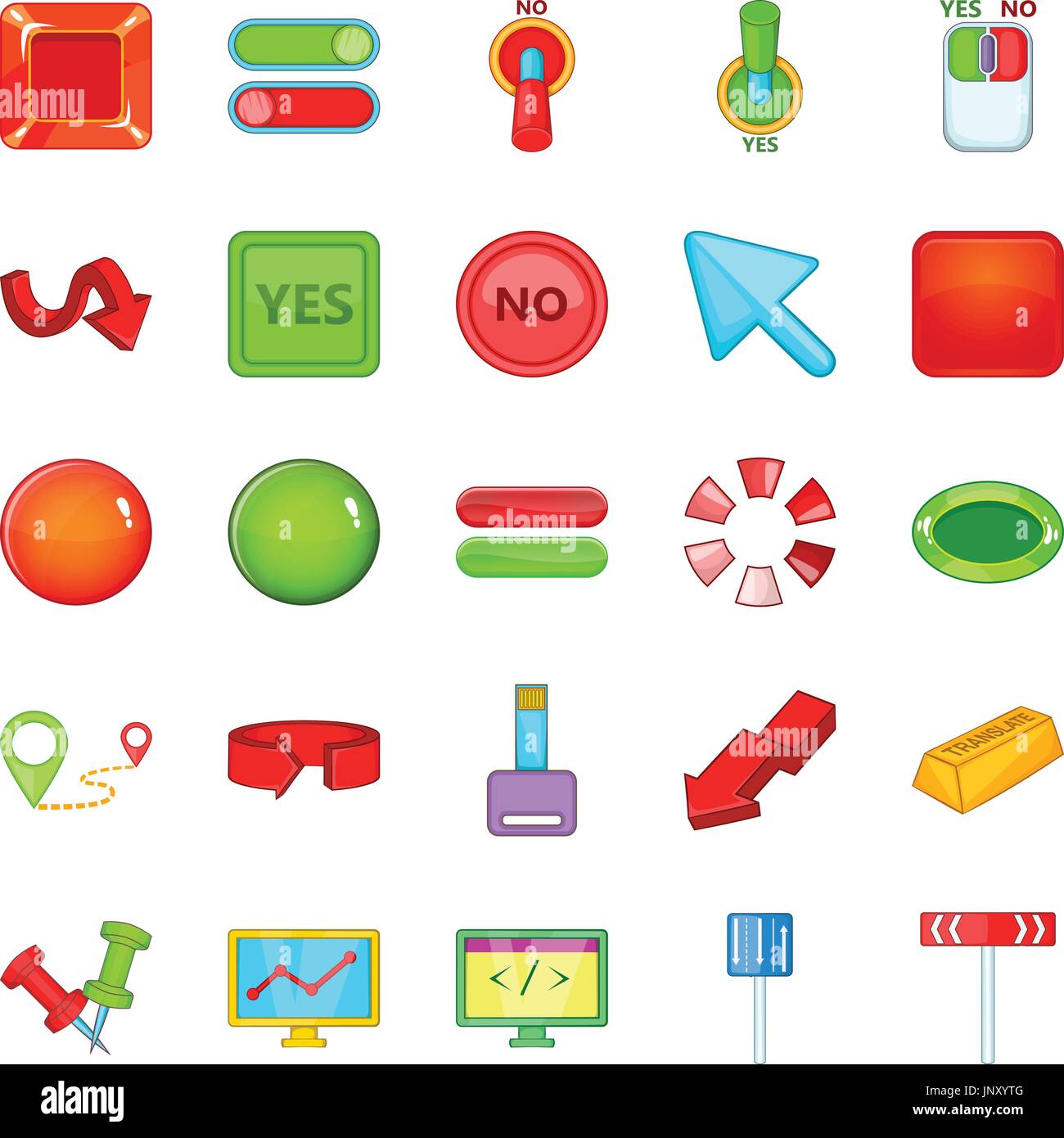 Arrow icons set, cartoon style Stock Vector Image & Art - Alamy