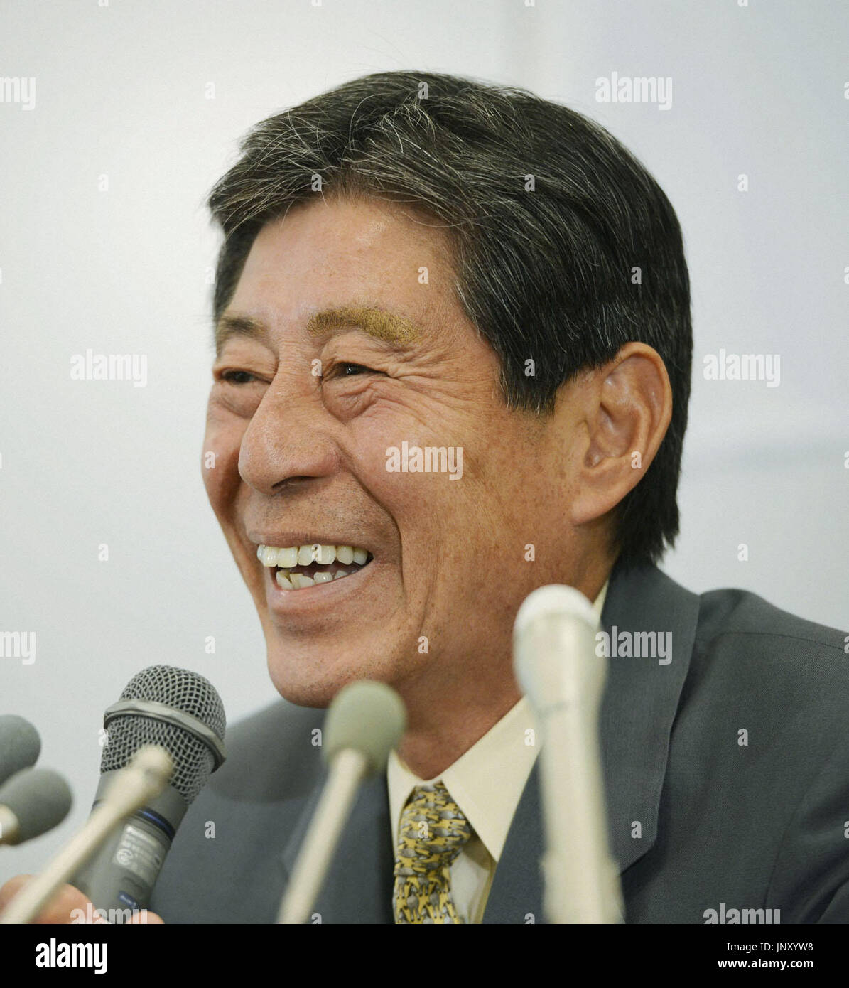 TOKYO, Japan - Japanese dressage rider Hiroshi Hoketsu smiles during a ...