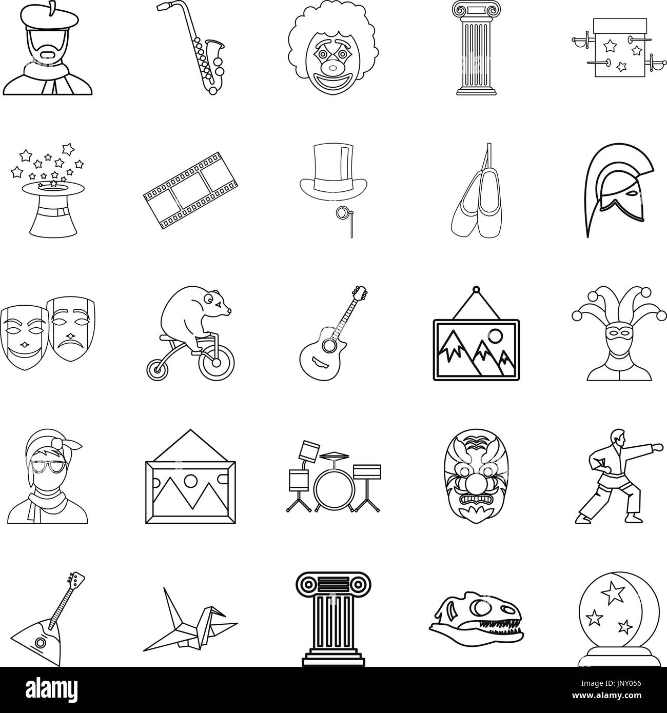 Exposition icons set, outline style Stock Vector Image & Art - Alamy