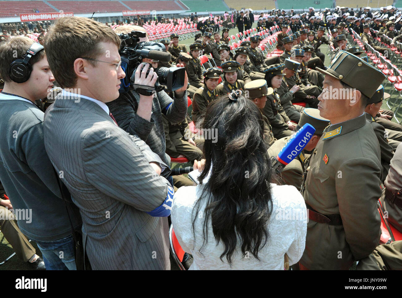 PYONGYANG, North Korea - Foreign journalists interview a North Korean ...