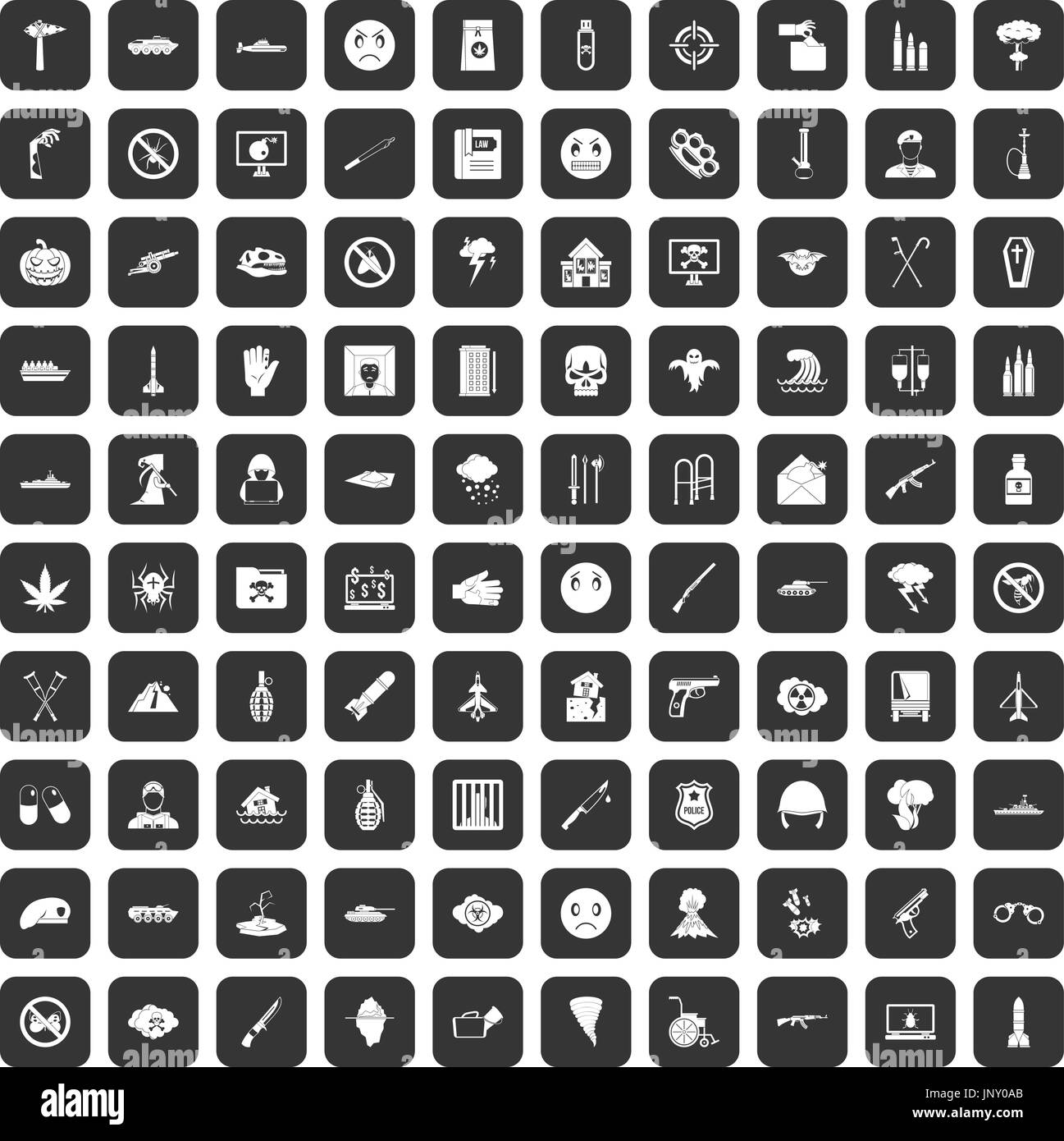 100 oppression icons set black Stock Vector Image & Art - Alamy