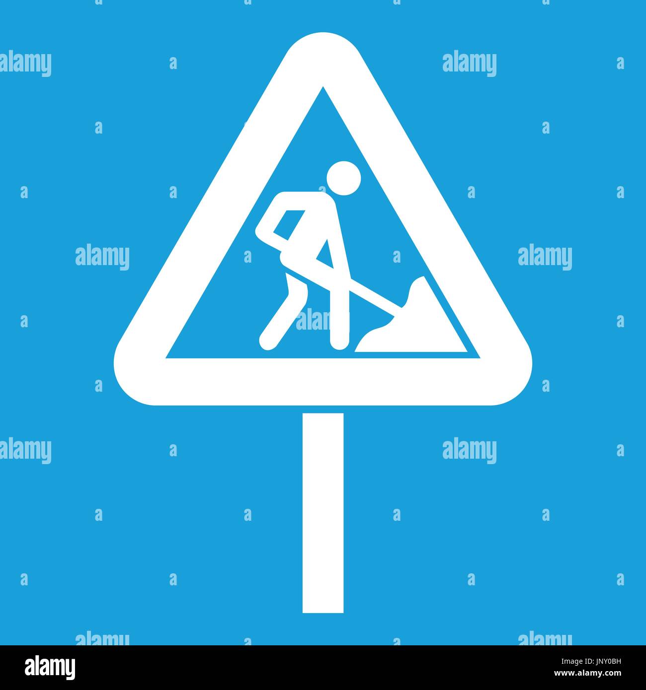 Road works sign icon white Stock Vector Image & Art - Alamy