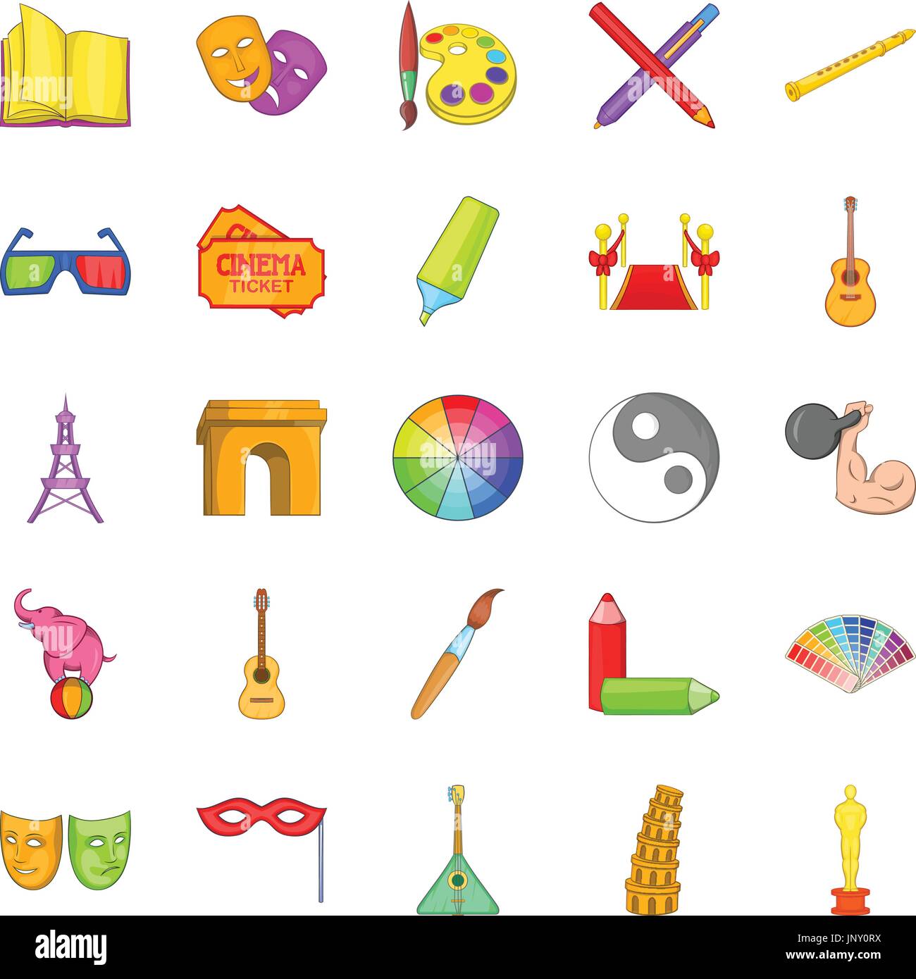 Motion picture icons set, cartoon style Stock Vector Image & Art - Alamy