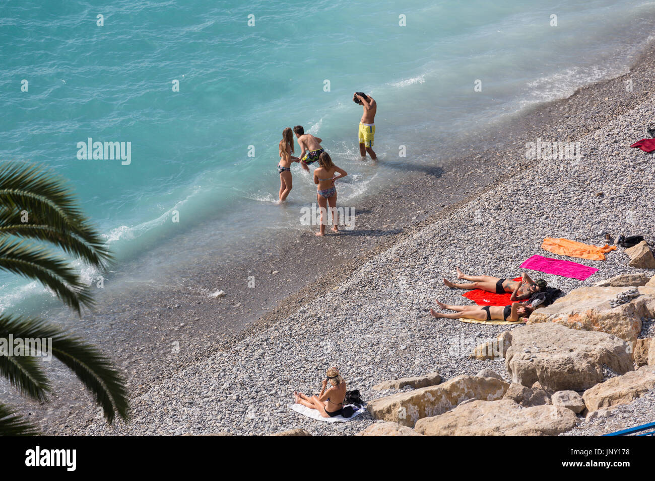 Nice beach sea mediterranean hi-res stock photography and images - Alamy