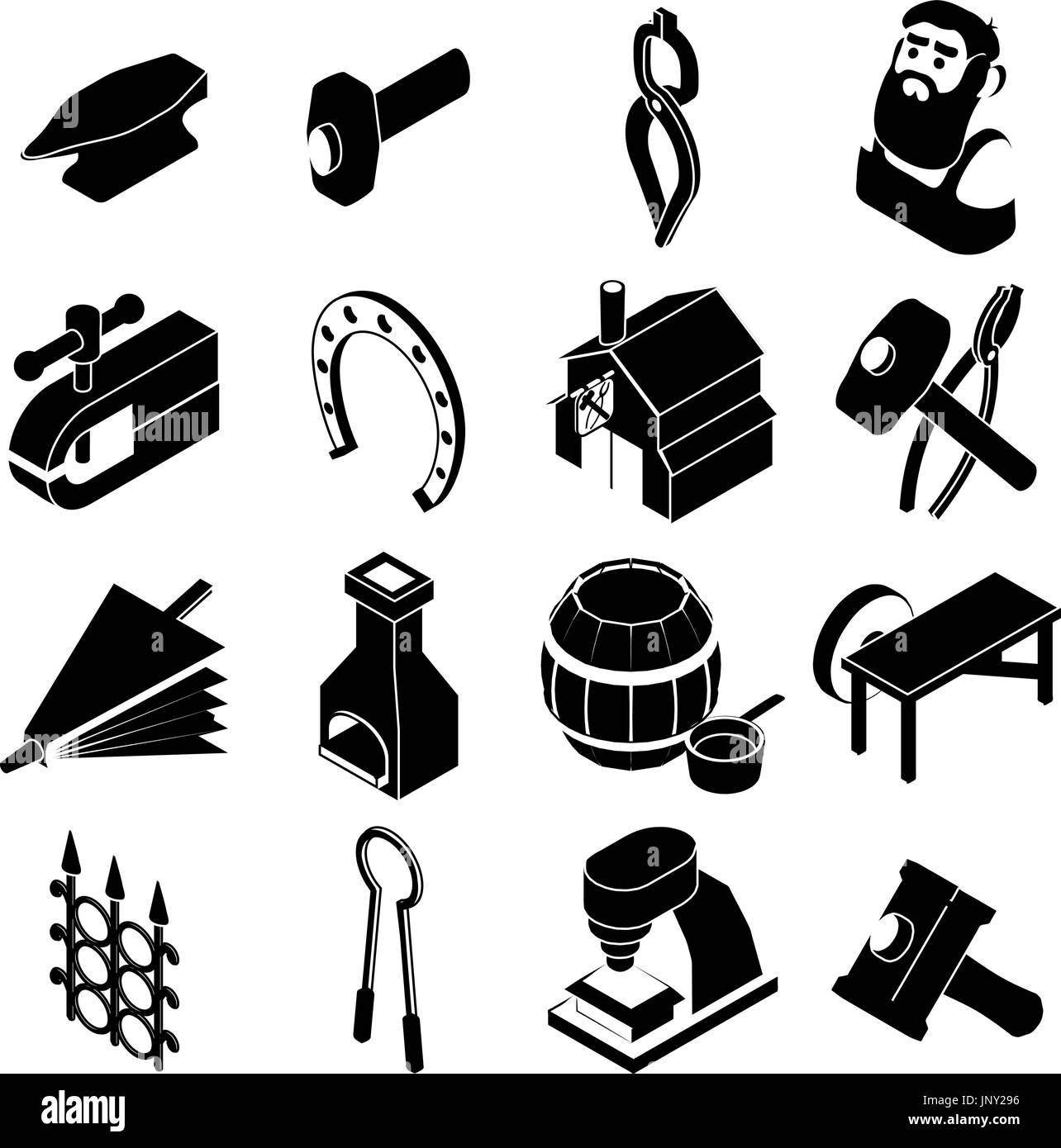 Blacksmith tools icons set, simple style Stock Vector Image & Art - Alamy