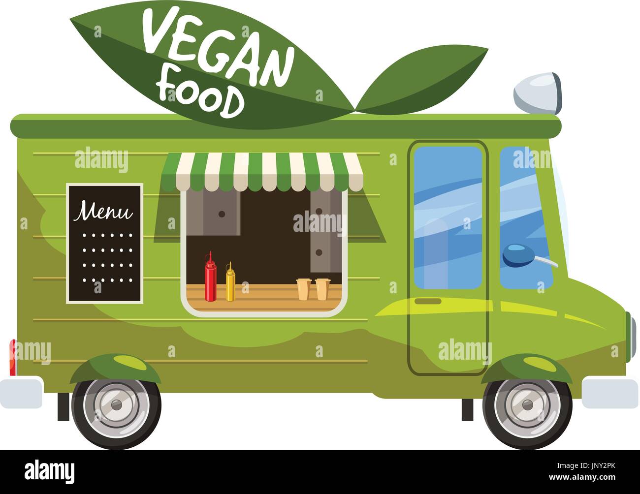 Vegan van mobile snack icon, cartoon style Stock Vector Image & Art - Alamy