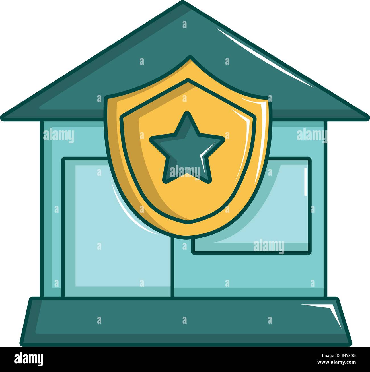 Protected home icon, cartoon style Stock Vector Image & Art - Alamy