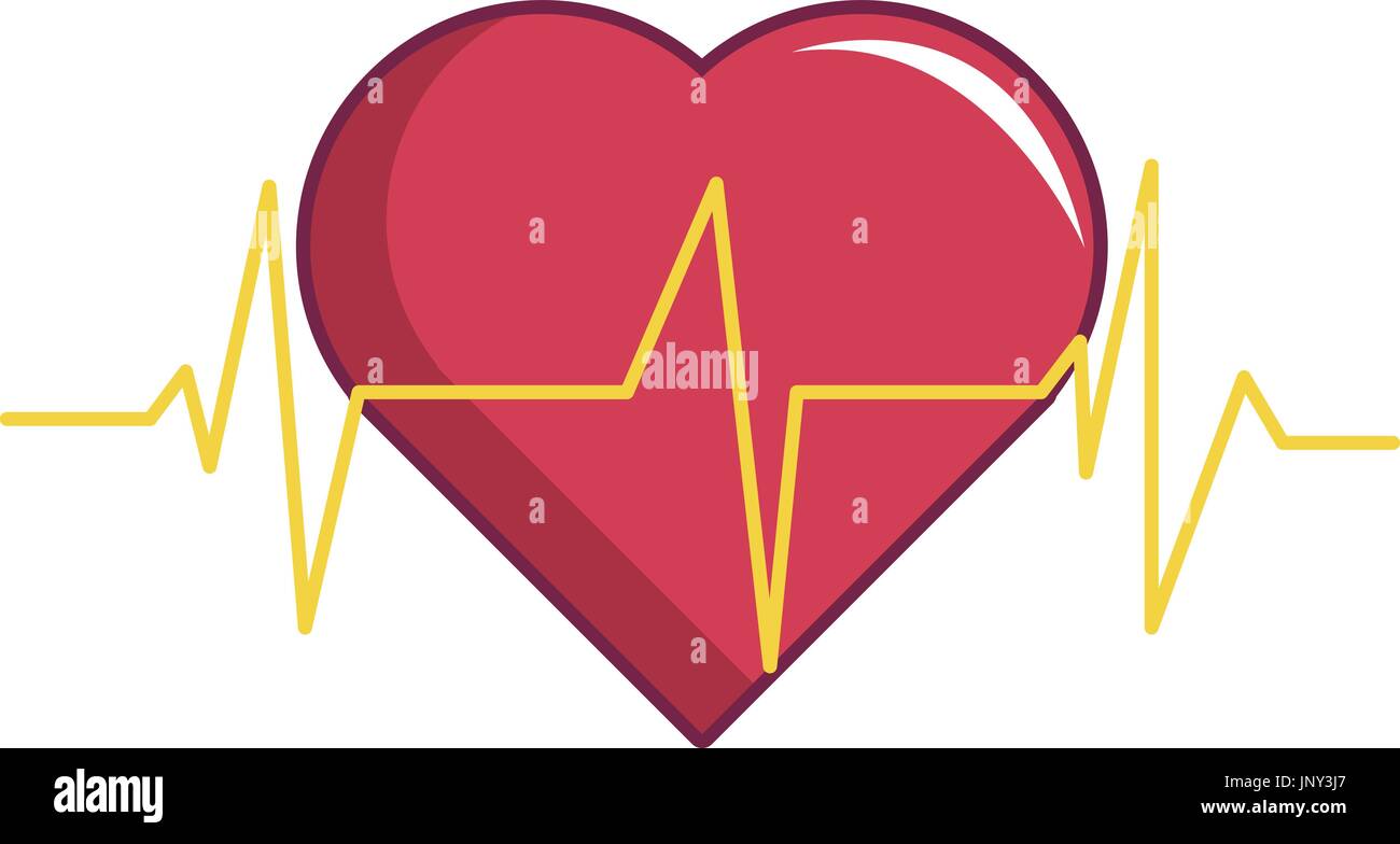 Heart beat icon, cartoon style Stock Vector Image & Art - Alamy