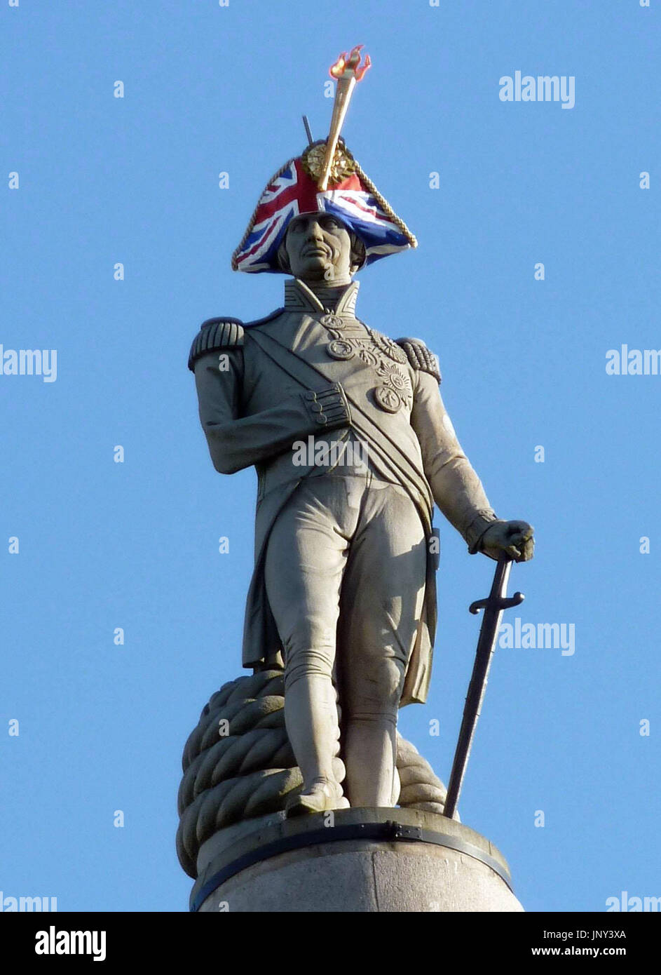LONDON, Britain - Photo shows the well-known statue of Admiral Lord ...