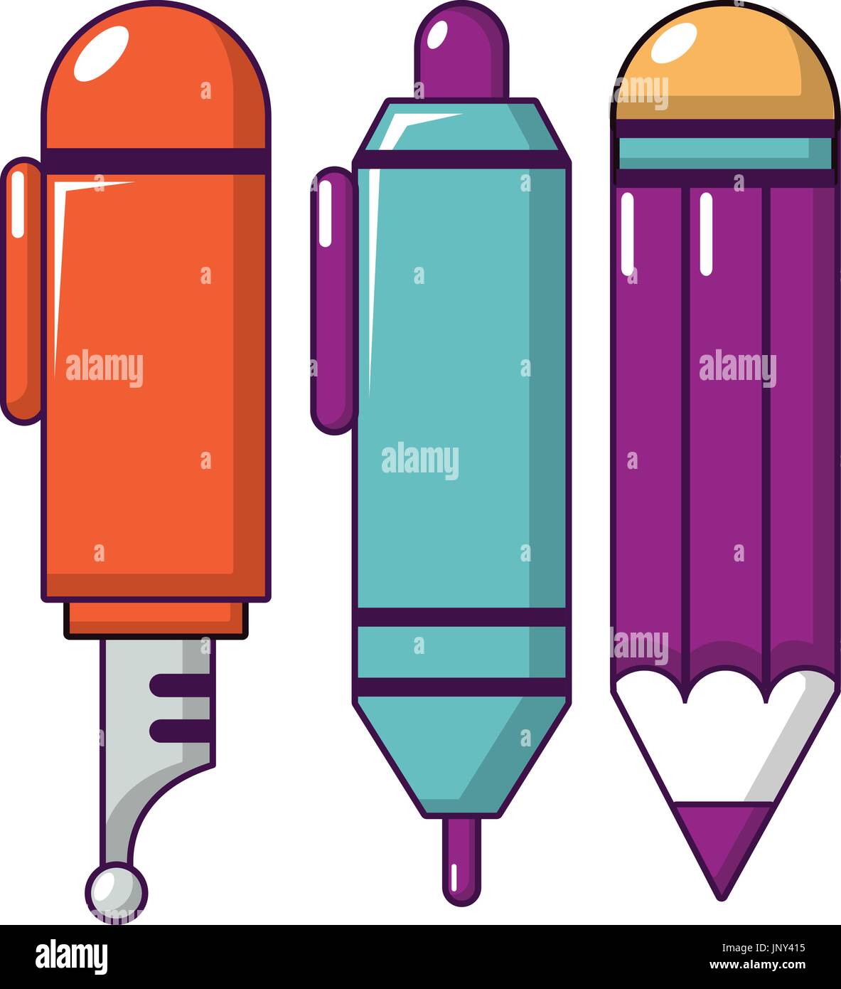 Pencil set icon, cartoon style Stock Vector Image & Art - Alamy