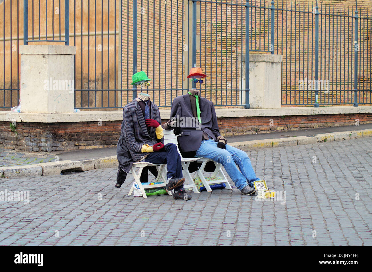 two sitting men without faces (joke Stock Photo - Alamy