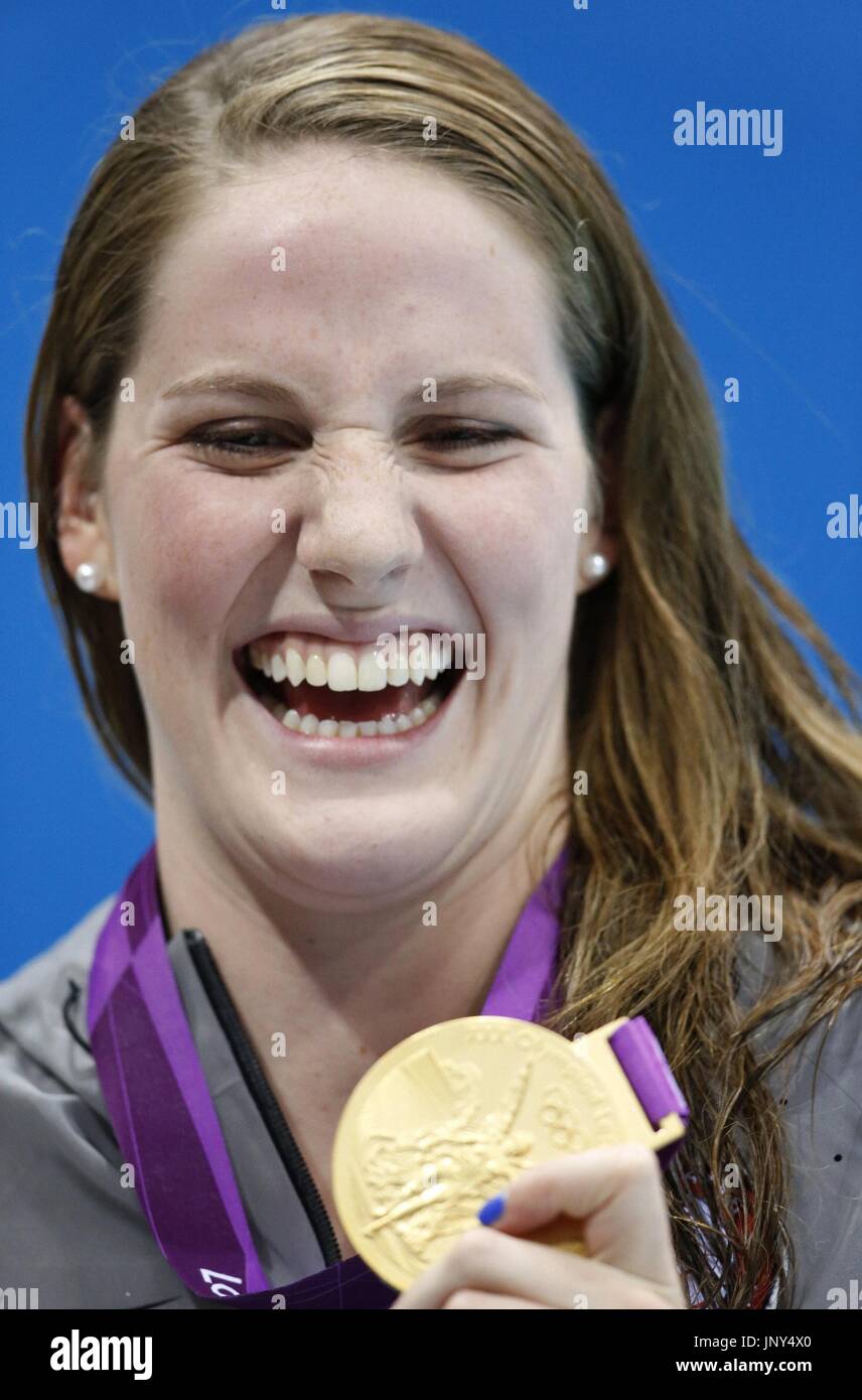 LONDON, Britain - Missy Franklin of the United States holds the gold ...