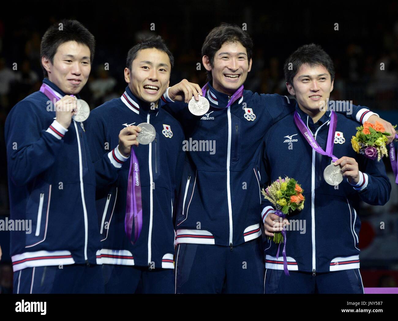 LONDON, Britain - Japan's Suguru Awaji, Yuki Ota, Ryo Miyake, and Kenta Chida (from L to R ...