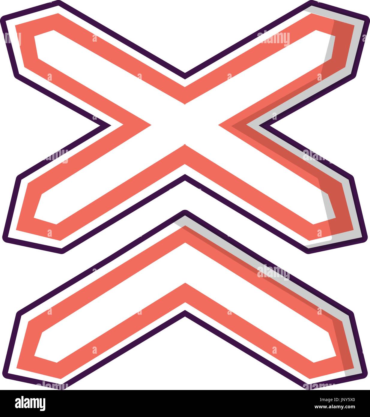 Two line non barrier railways icon, cartoon style Stock Vector Image ...