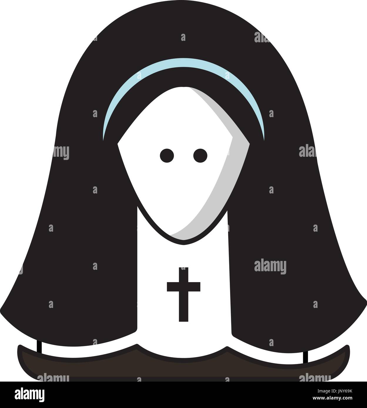 Cartoon illustration nun sign hi-res stock photography and images - Alamy