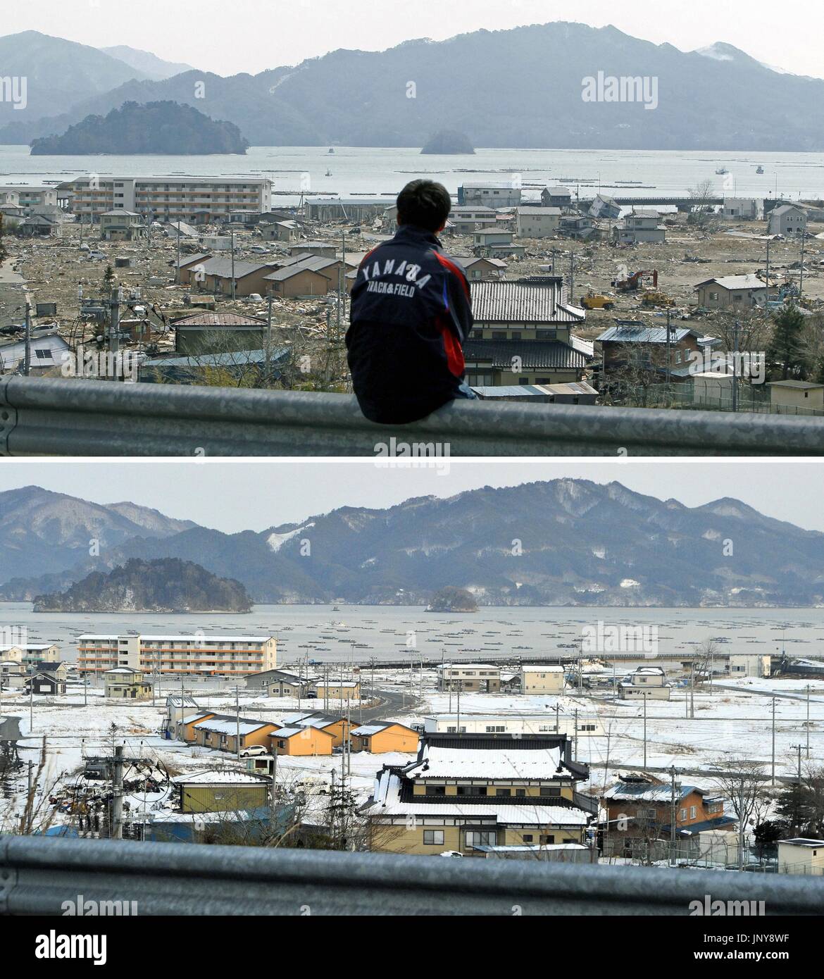 TOKYO, Japan - Photos show a coastal area in the town of Yamada, Iwate ...