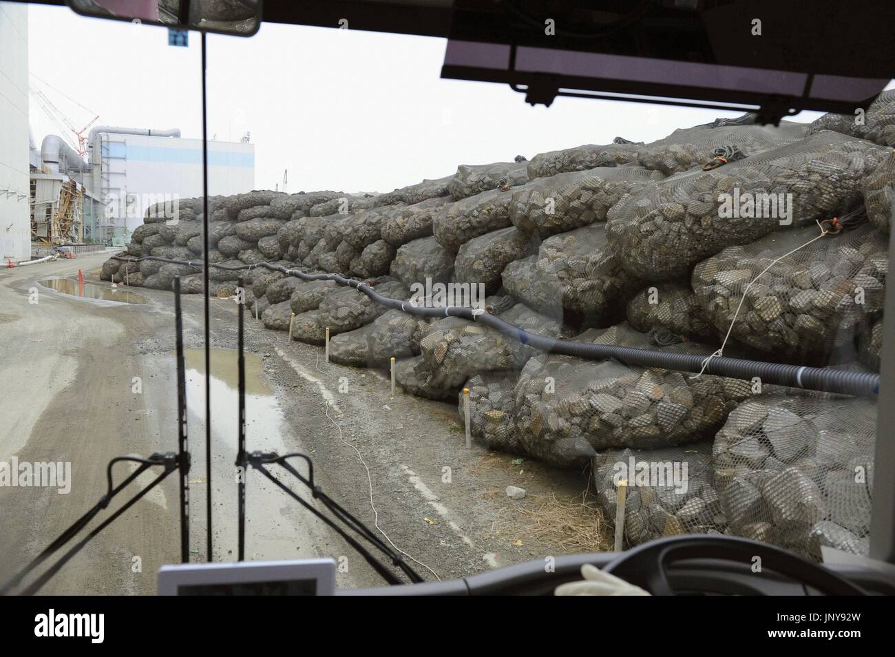 TOKYO, Japan - Photo taken March 8, 2012, shows a flood barrier at the ...