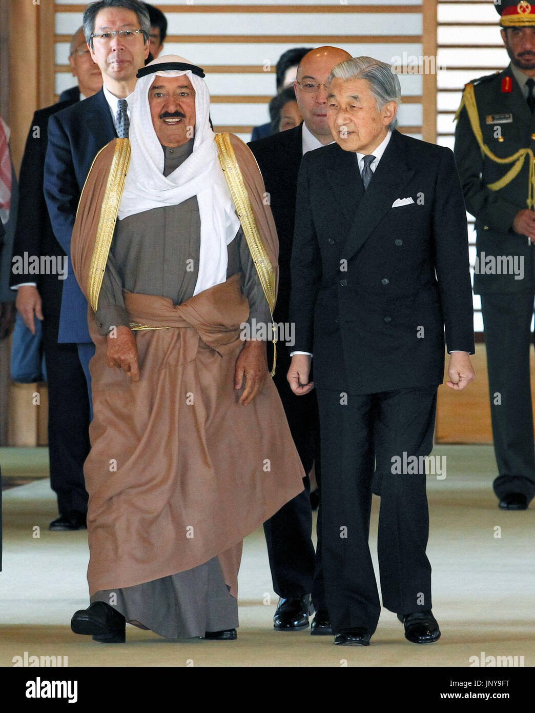 TOKYO, Japan - Japanese Emperor Akihito (R) and Kuwaiti ruler Sheikh ...
