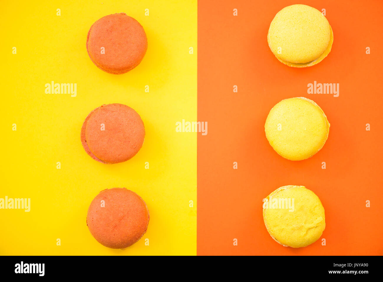 Minimalist design, colorful macaroon cookies Stock Photo - Alamy
