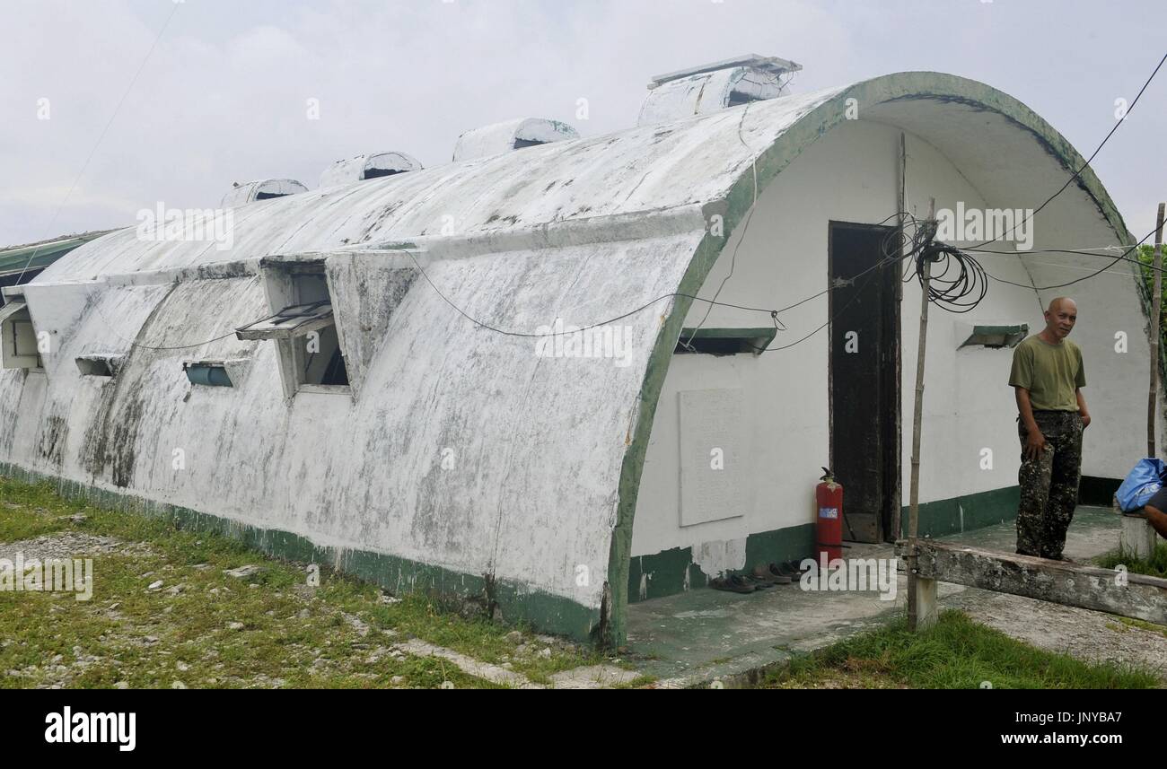 NORTHEAST CAY, Spratly Islands - Photo shows a Filipino naval base on ...