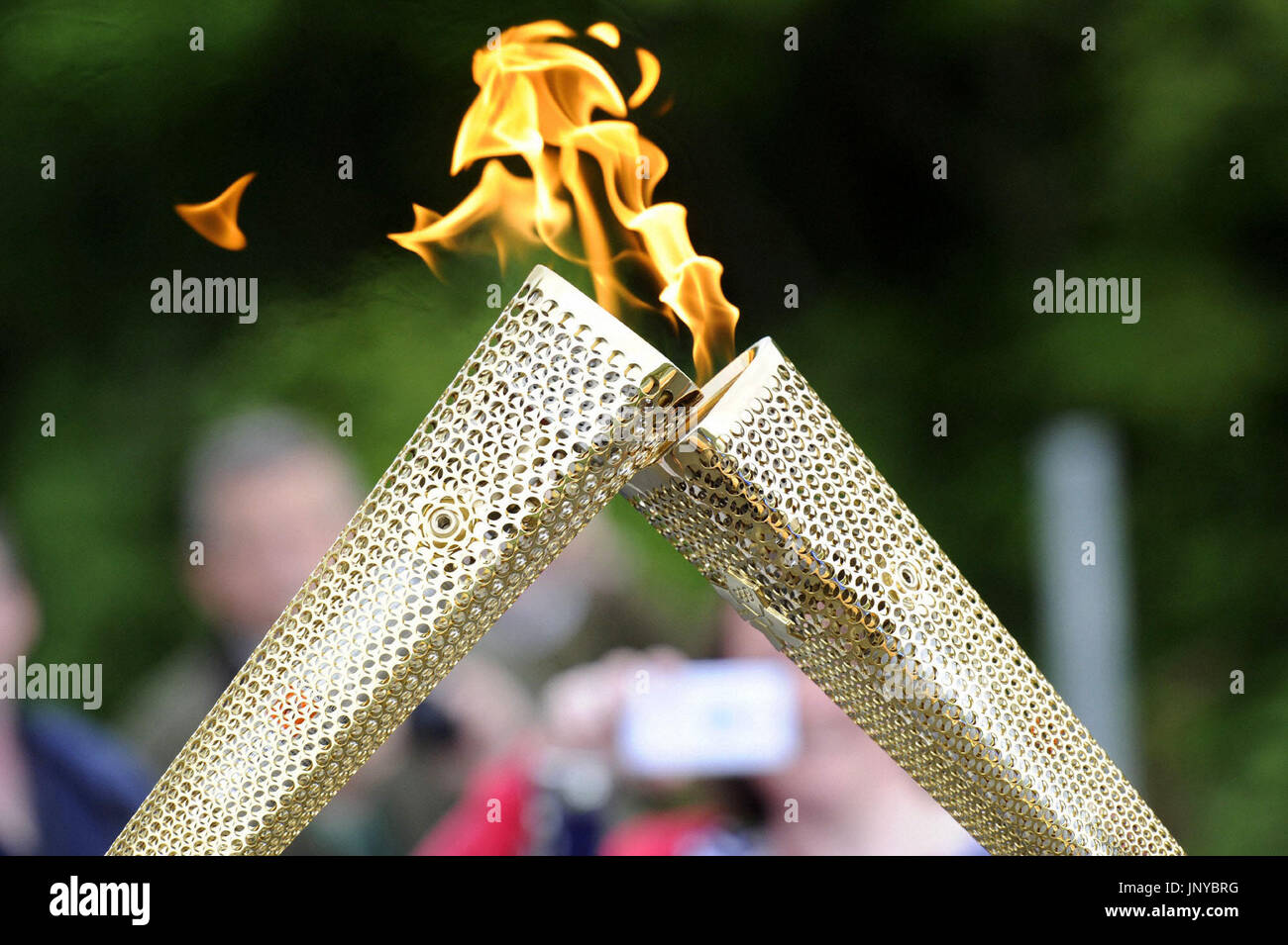 LONDON, England - The Olympic torch is relayed in Lewiston, Scotland ...