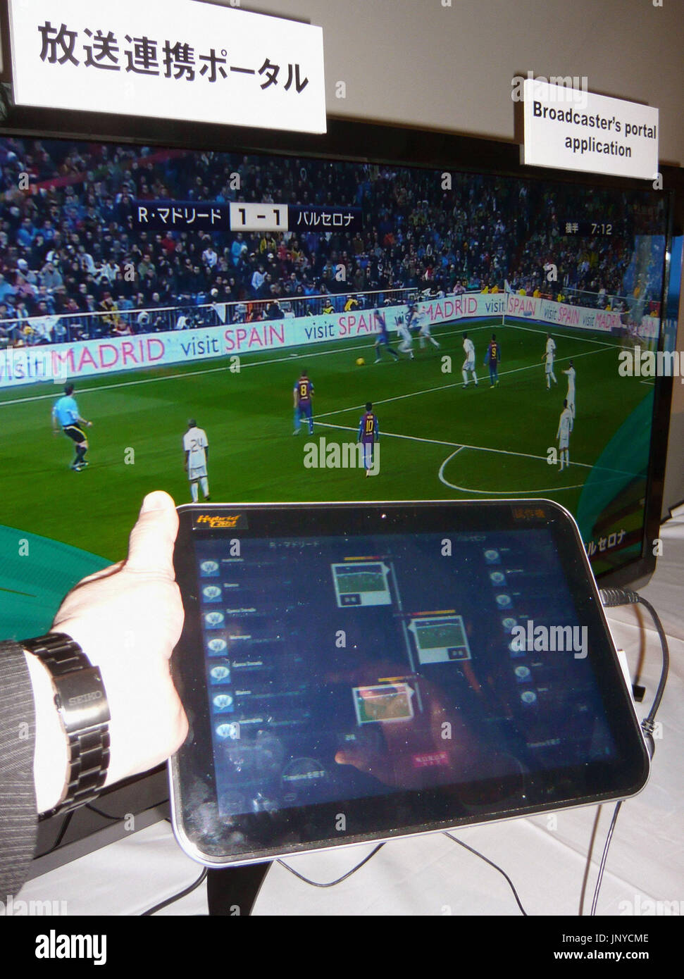 TOKYO, Japan - A prototype "smart TV," which can be operated by a ...