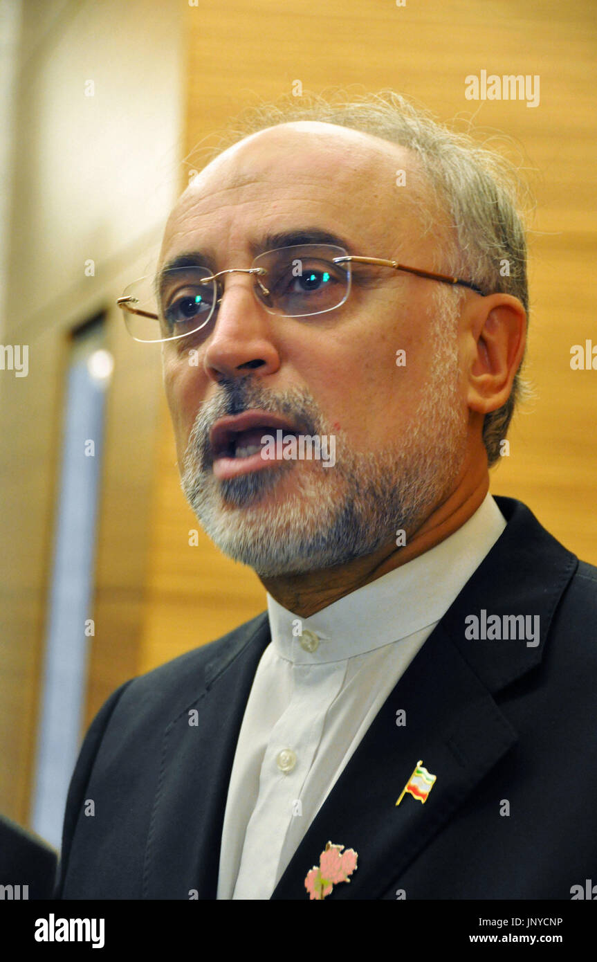 TOKYO, Japan - Iranian Foreign Minister Ali Akbar Salehi speaks to ...