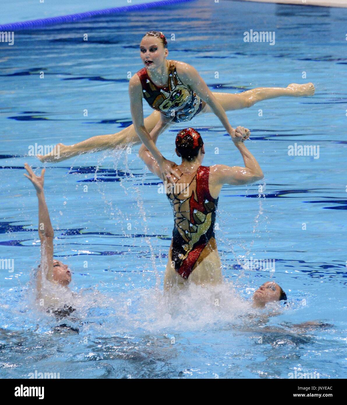 LONDON, Britain - Russia's synchronized swimming team performs in the ...